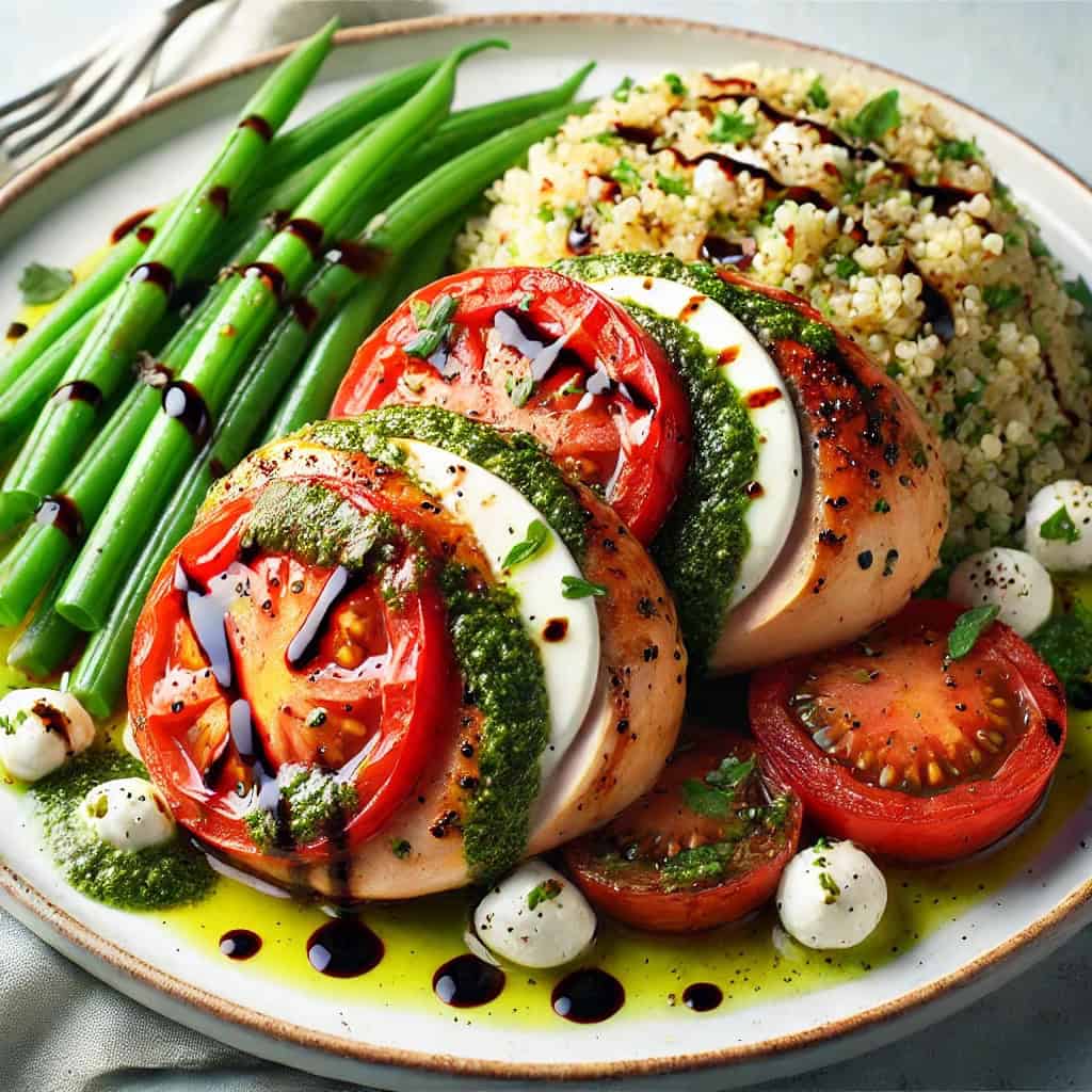 Caprese-Style Chicken with Quinoa and Green Beans - Ryann, The Prenatal ...